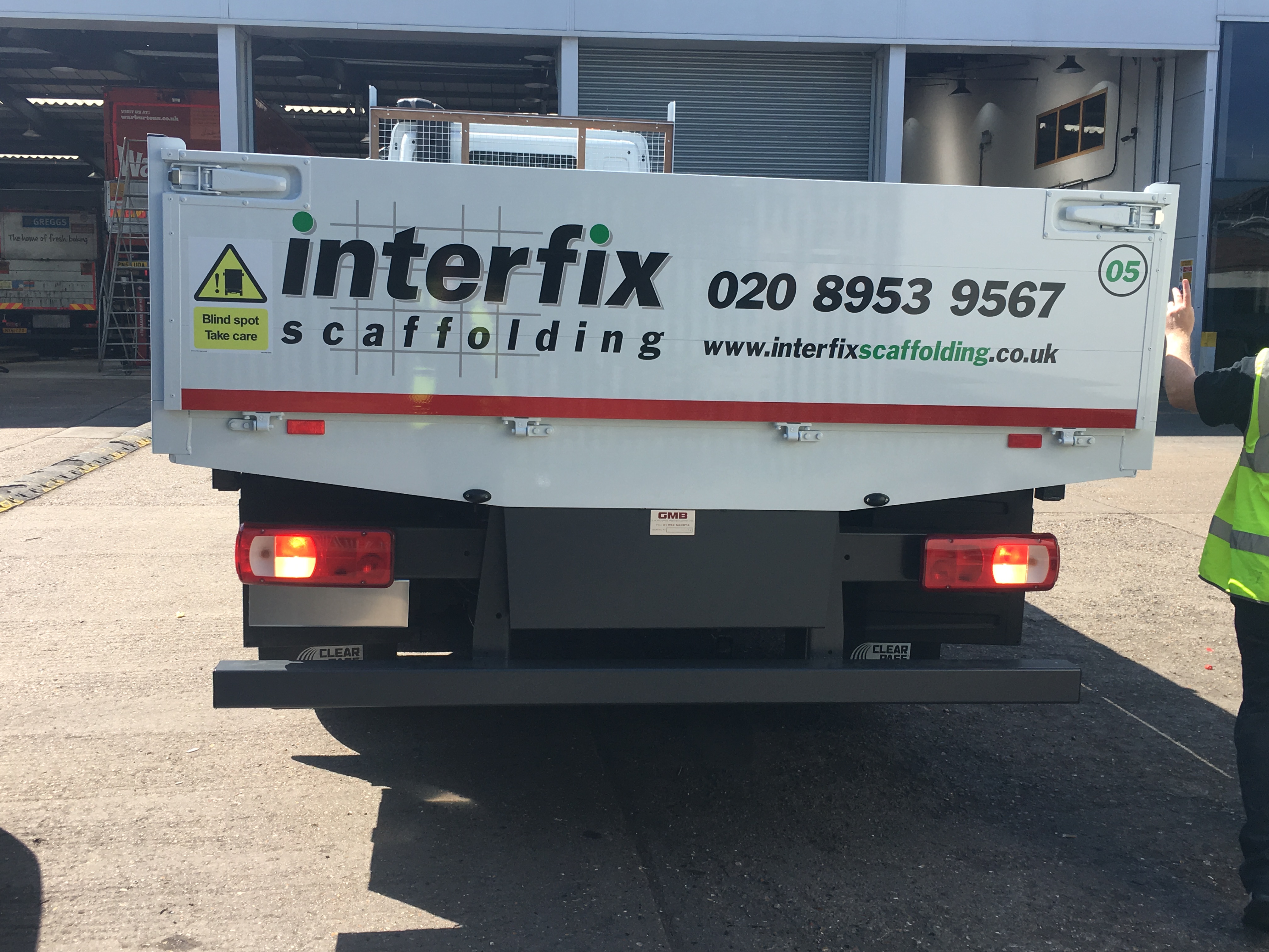 Flat Bed, Drop Side Scaffold Lorry Sign (Interfix) - Action Signs