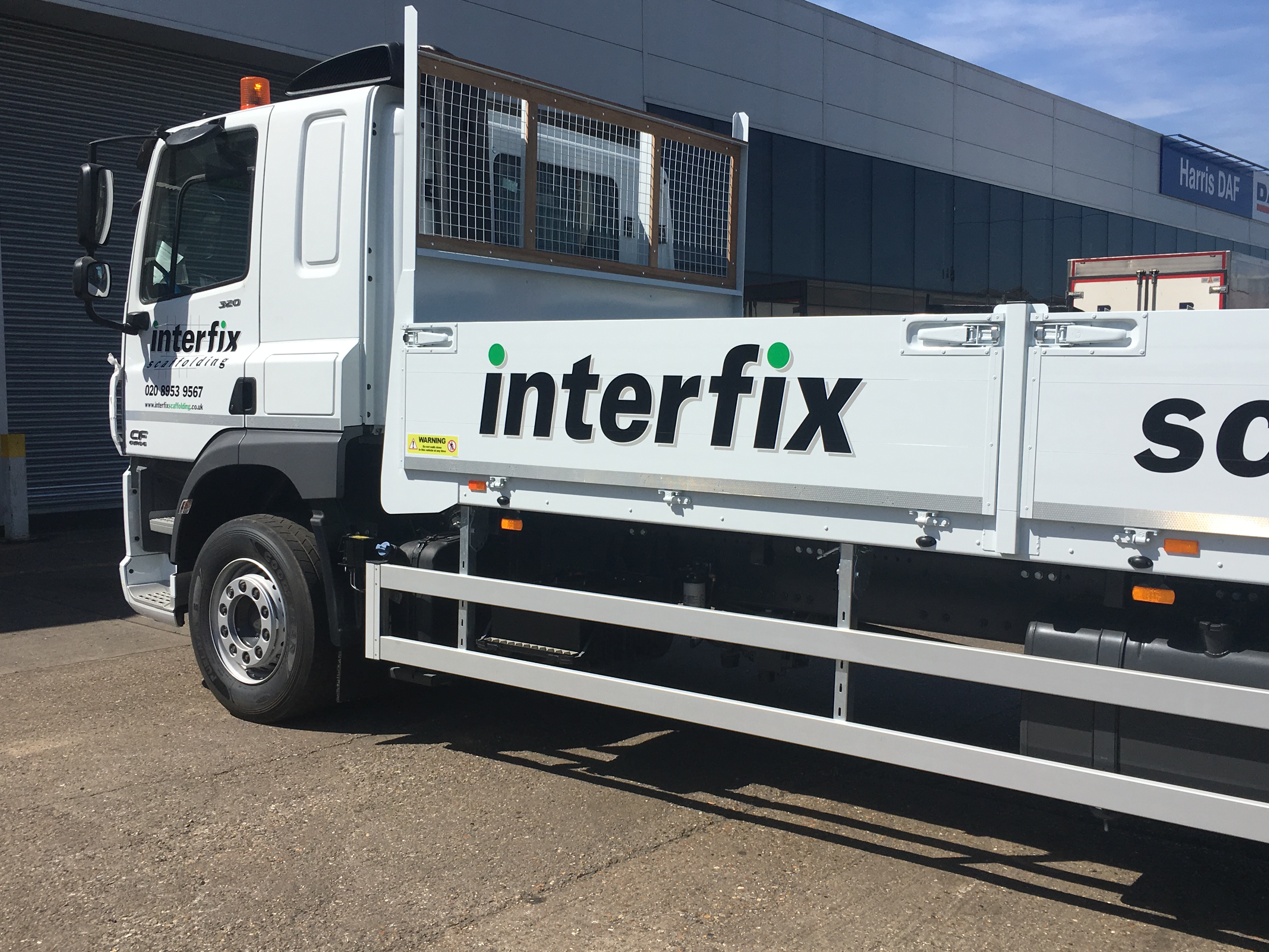 Flat Bed, Drop Side Scaffold Lorry Sign (Interfix) - Action Signs