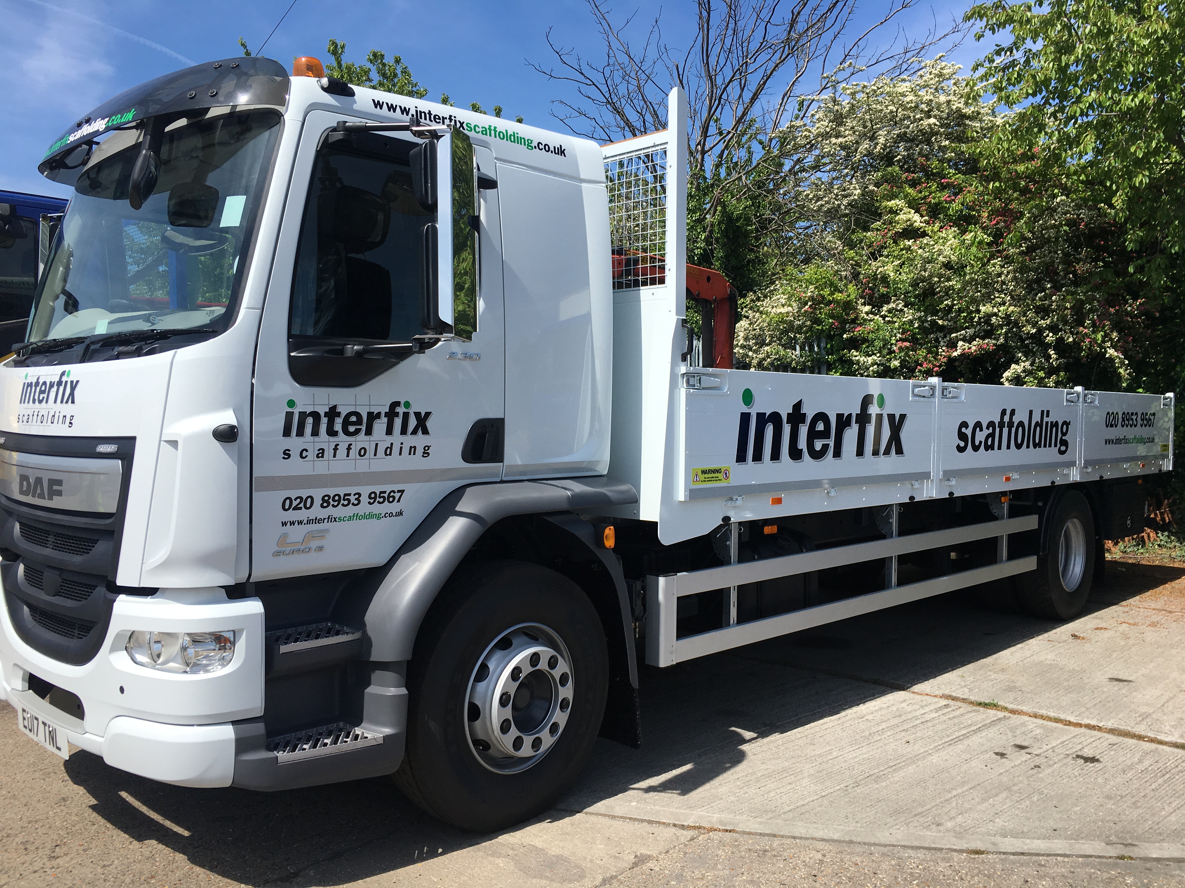 Flat Bed, Drop Side Scaffold Lorry Sign (Interfix) - Action Signs